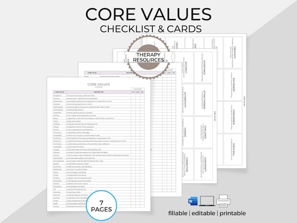 Values Coloring Worksheet, Therapy Tool, Self-help Resource, Printable ...