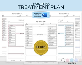 Psychotherapy Treatment Plan Editable Word Template, Counseling Plan ...