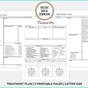 Therapy Treatment Plan Psychotherapy Private Practice Forms - Etsy