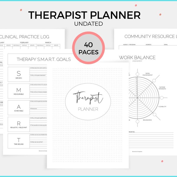 Therapist Planner - Etsy