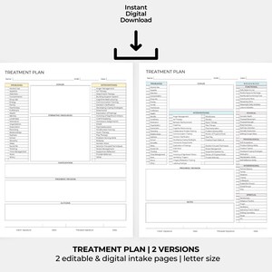 Psychotherapy Treatment Plan Editable Word Template - Etsy