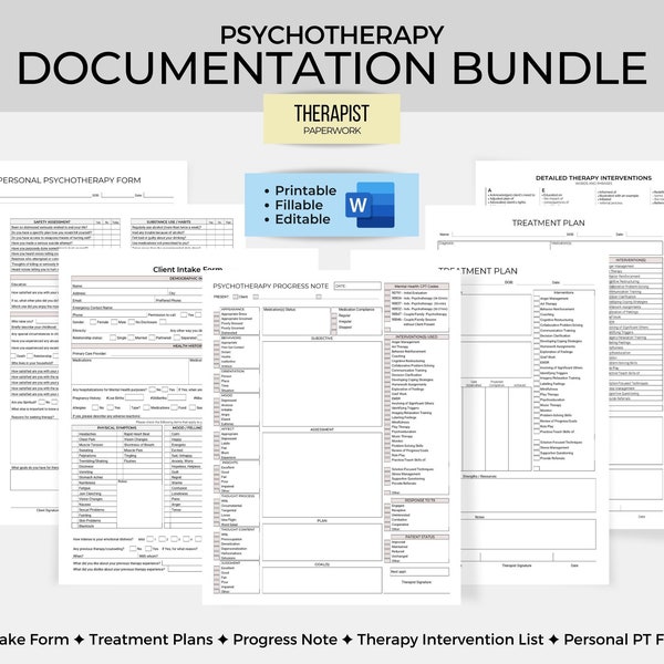 Documentation Therapy Progress - Etsy