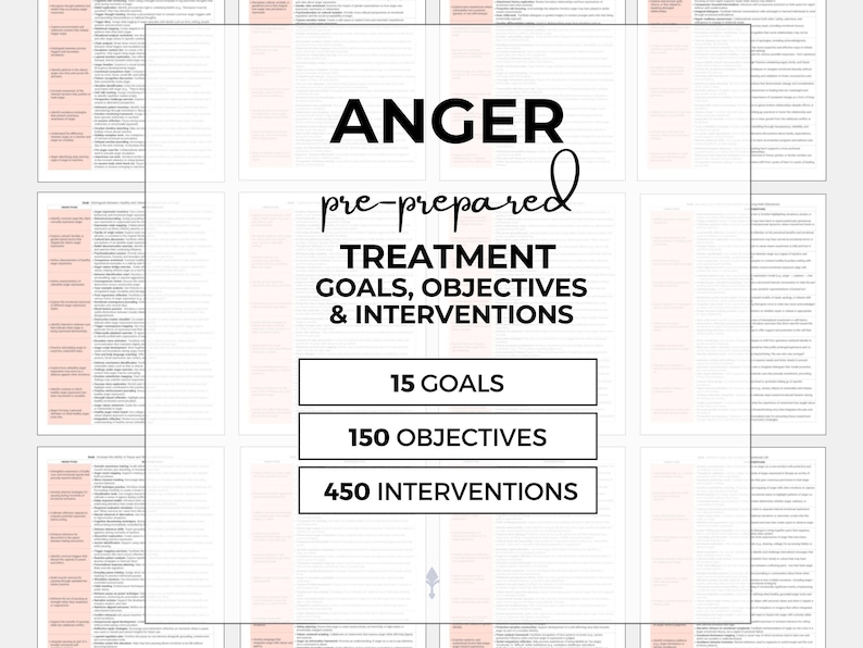 Anger Goals, Objectives and Interventions, Anger Management, Treatment ...