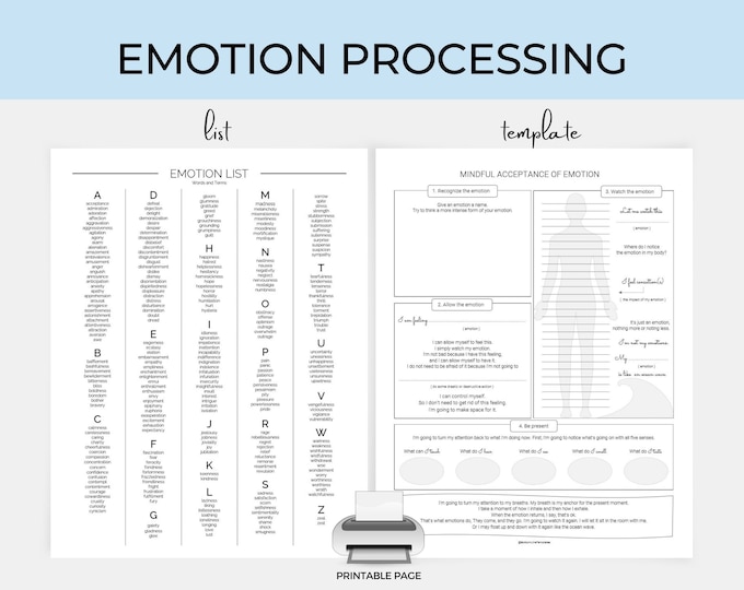 Feelings Processing Guide, Emotional Literacy Tool, Feelings List, Fear ...