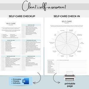 Self-care Checkup Template Editable, Self-care Check-in Printable ...