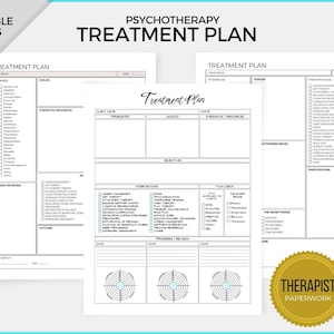 Therapy Treatment Plan Psychotherapy Private Practice Forms - Etsy
