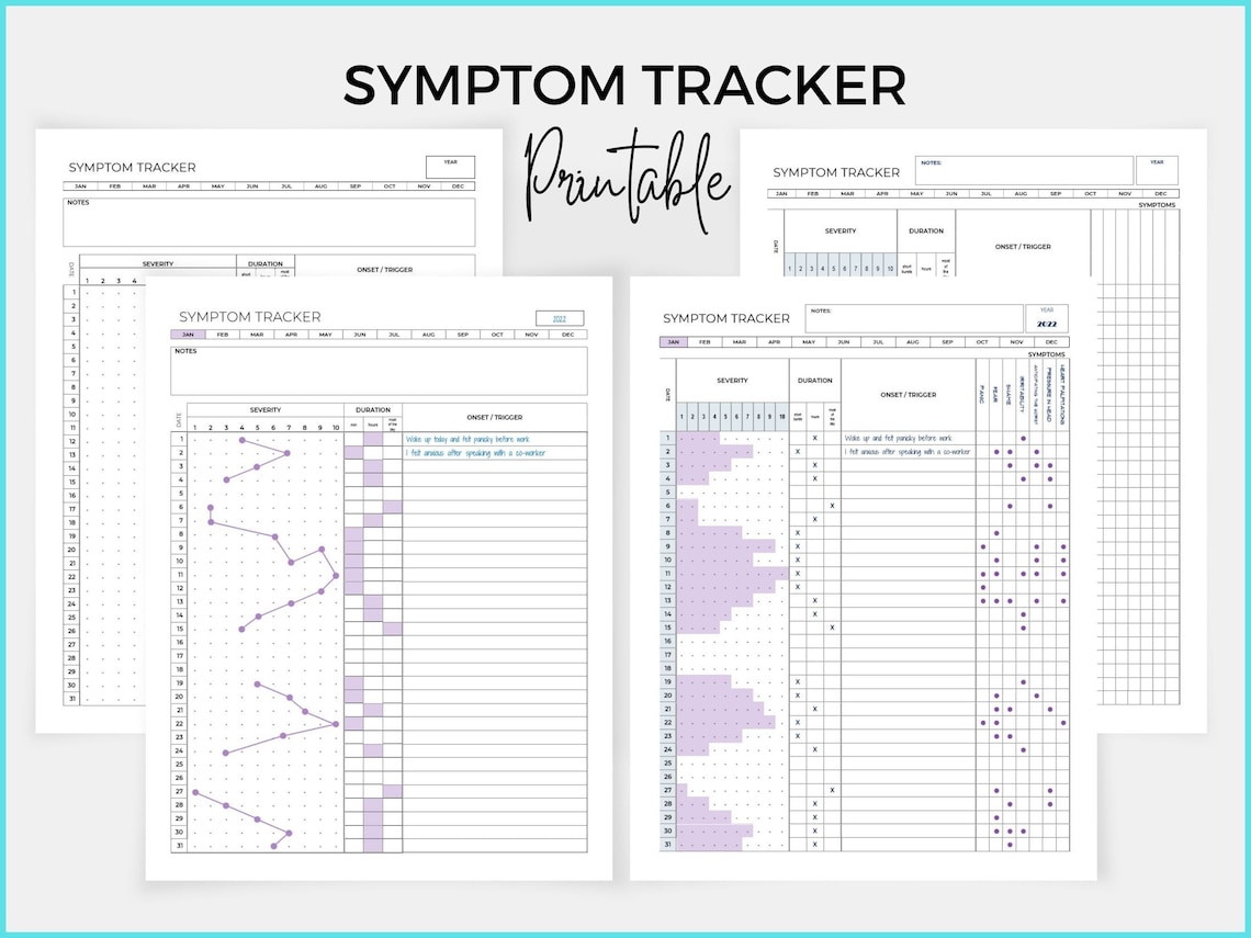 Symptom Tracker Printable Therapy Planner Mental Health - Etsy