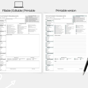 Psychotherapy Progress Note Template, Narrative Note, Therapy Practice ...