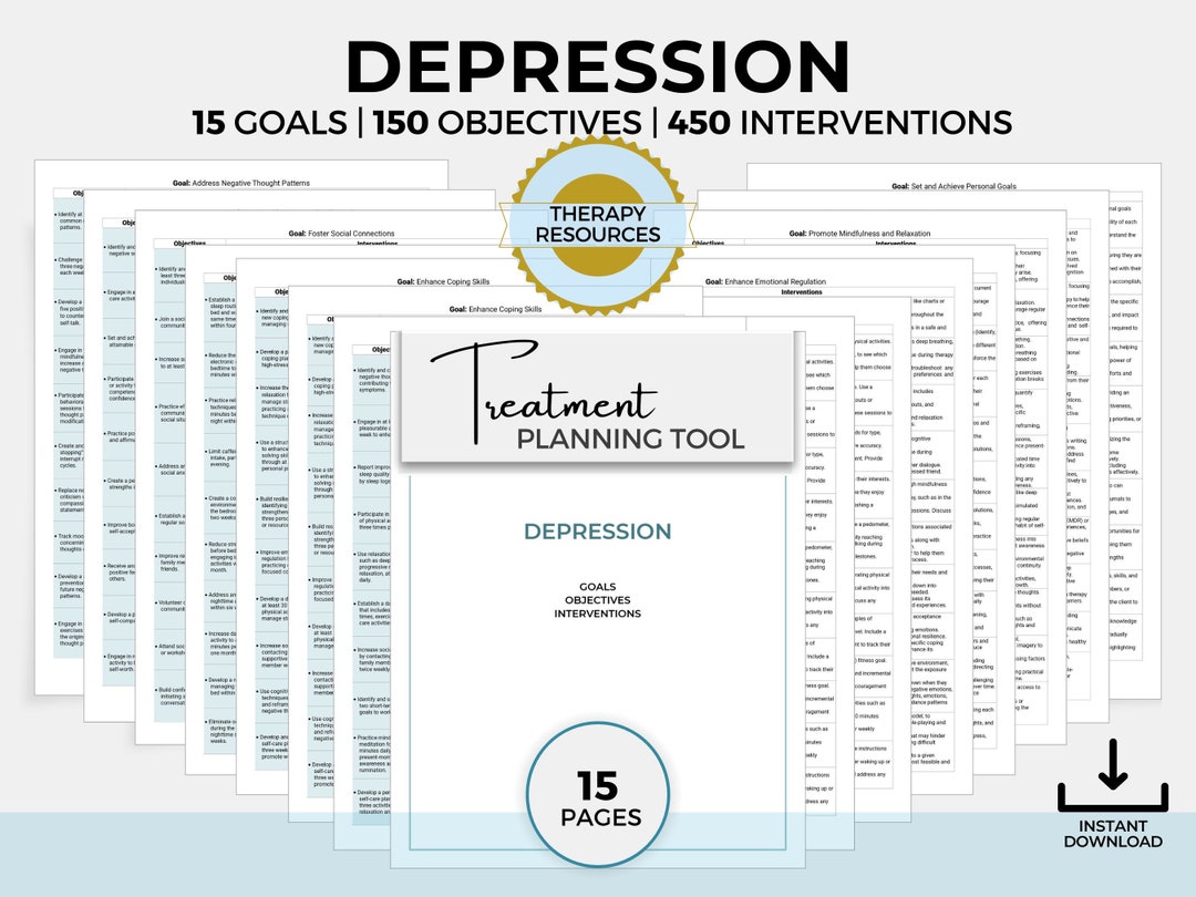 Depression Goals, Objectives and Interventions, Treatment Planning ...