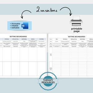 Setting Boundaries Template Fillable, Editable, Printable | Six Types ...
