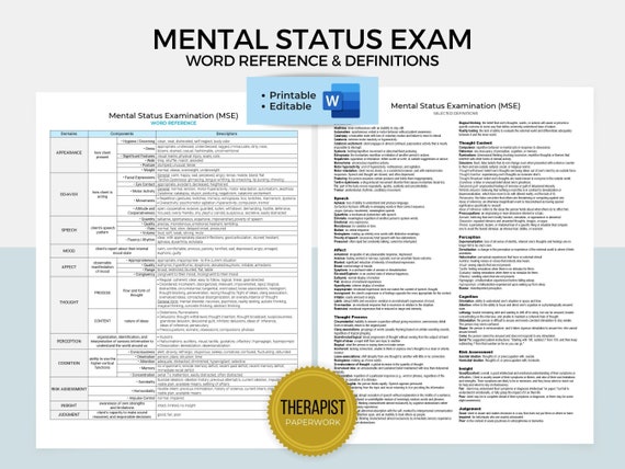 Mental Health Status Exam