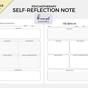 Self-reflection Note, Therapist Paperwork, Psychotherapy Notes ...