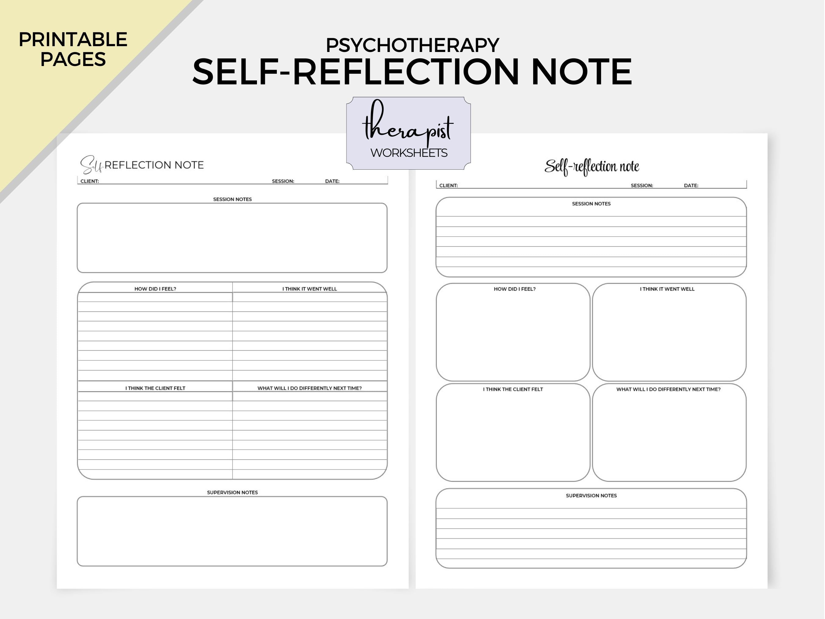 Self-reflection Note Therapist Paperwork Psychotherapy - Etsy Norway Self-reflection Note Therapist Paperwork Psychotherapy - Etsy Norway