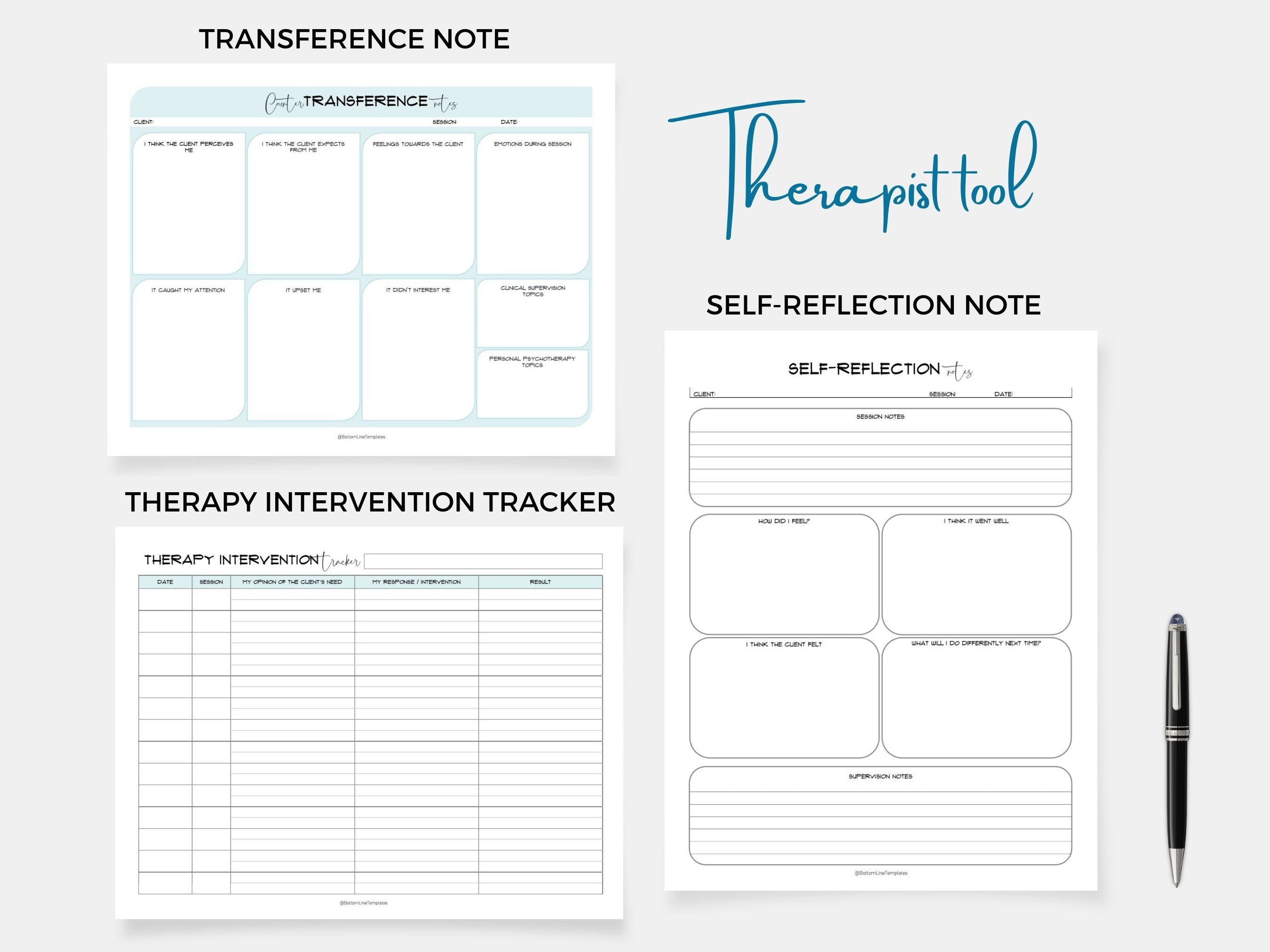 Psychotherapy Process Note Printable, Therapist Worksheets, Resources ...