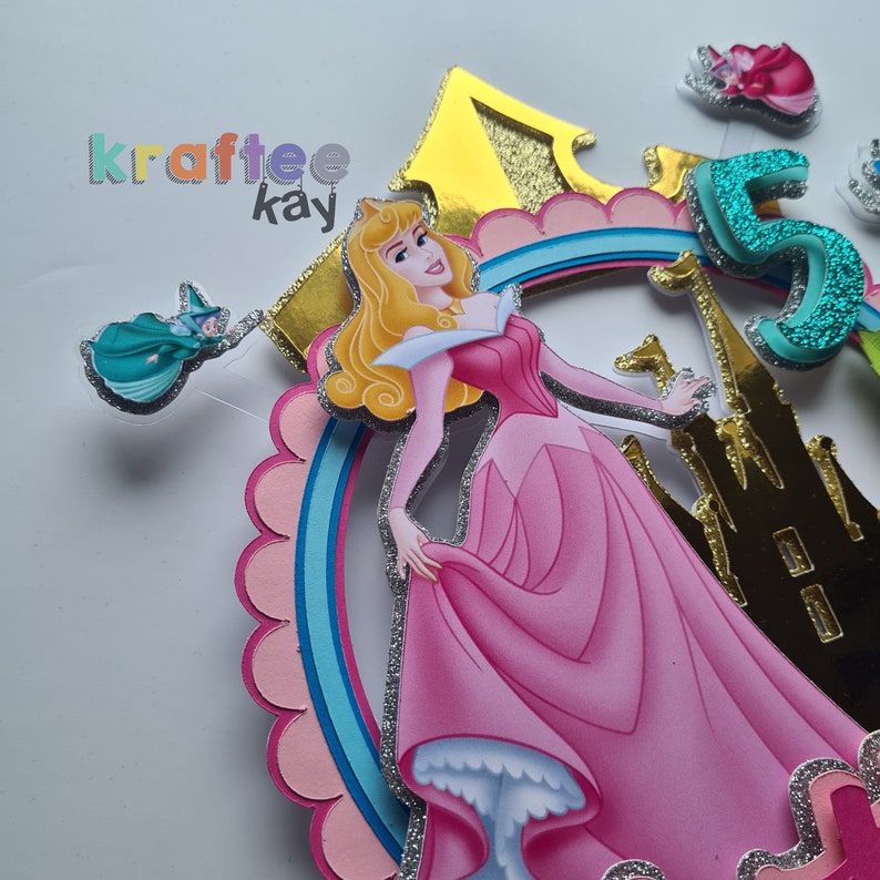 Custom Princess Cake Topper Birthday Cake Topper Personalize - Etsy