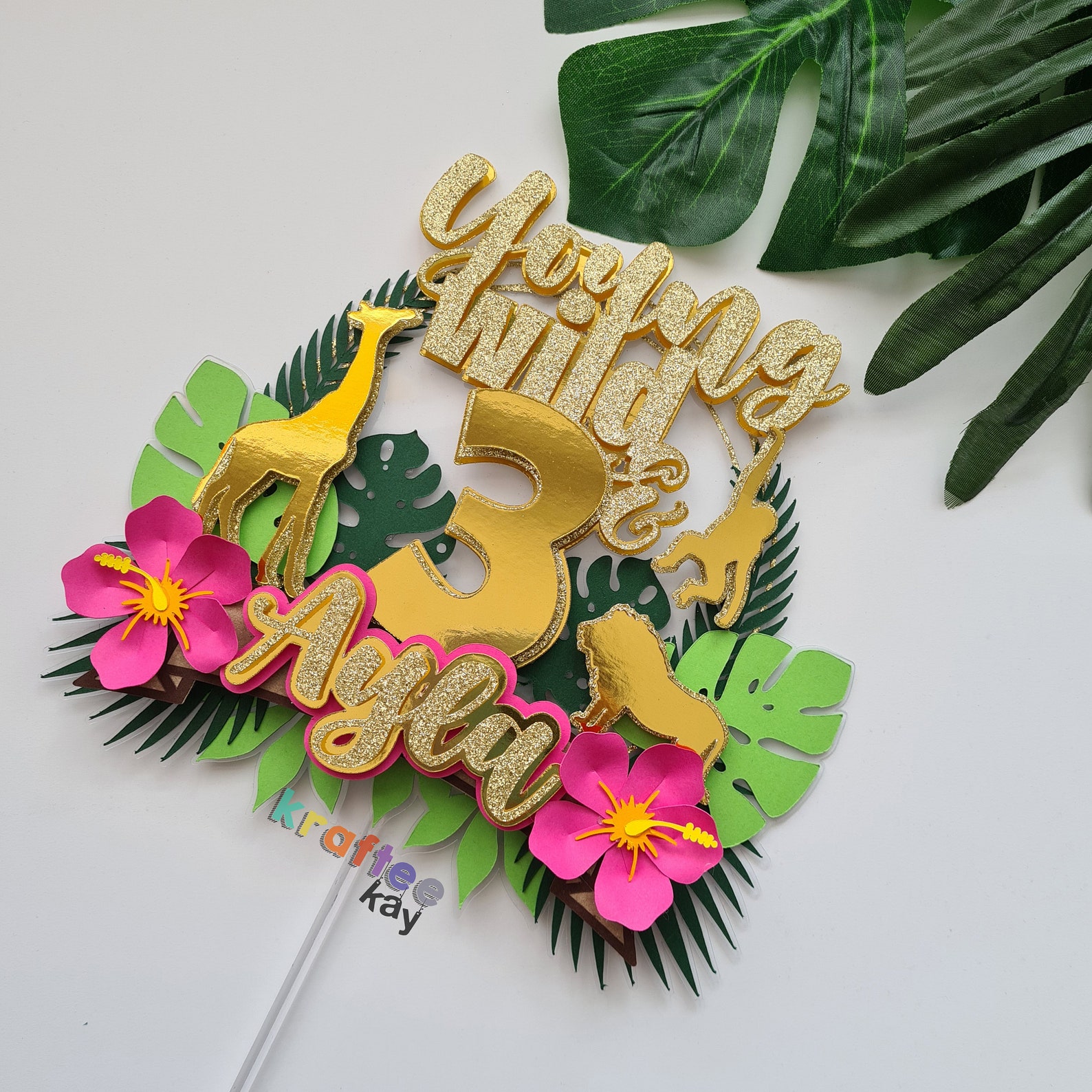 Custom Young Wild & Three Cake Topper Birthday Cake Topper - Etsy