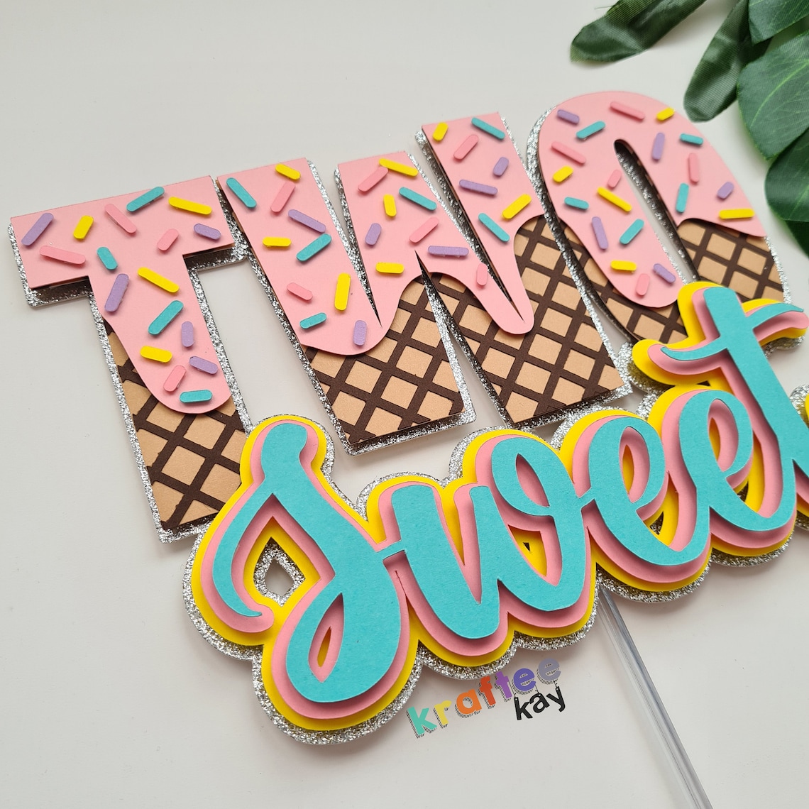 Two Sweet Cake Topper, Birthday Cake Topper, Toddler Birthday, Second ...