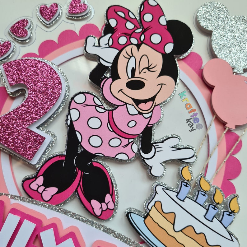 Custom Minnie Mouse Cake Topper Birthday Cake Topper - Etsy UK