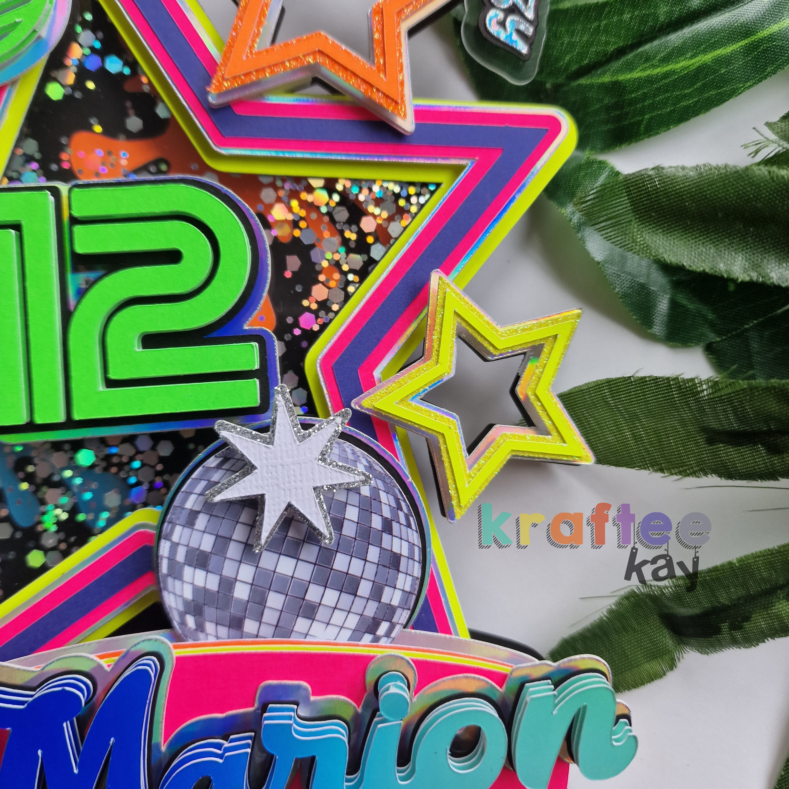 Custom Glow Party Cake Topper, Birthday Cake Topper, Personalize Age ...