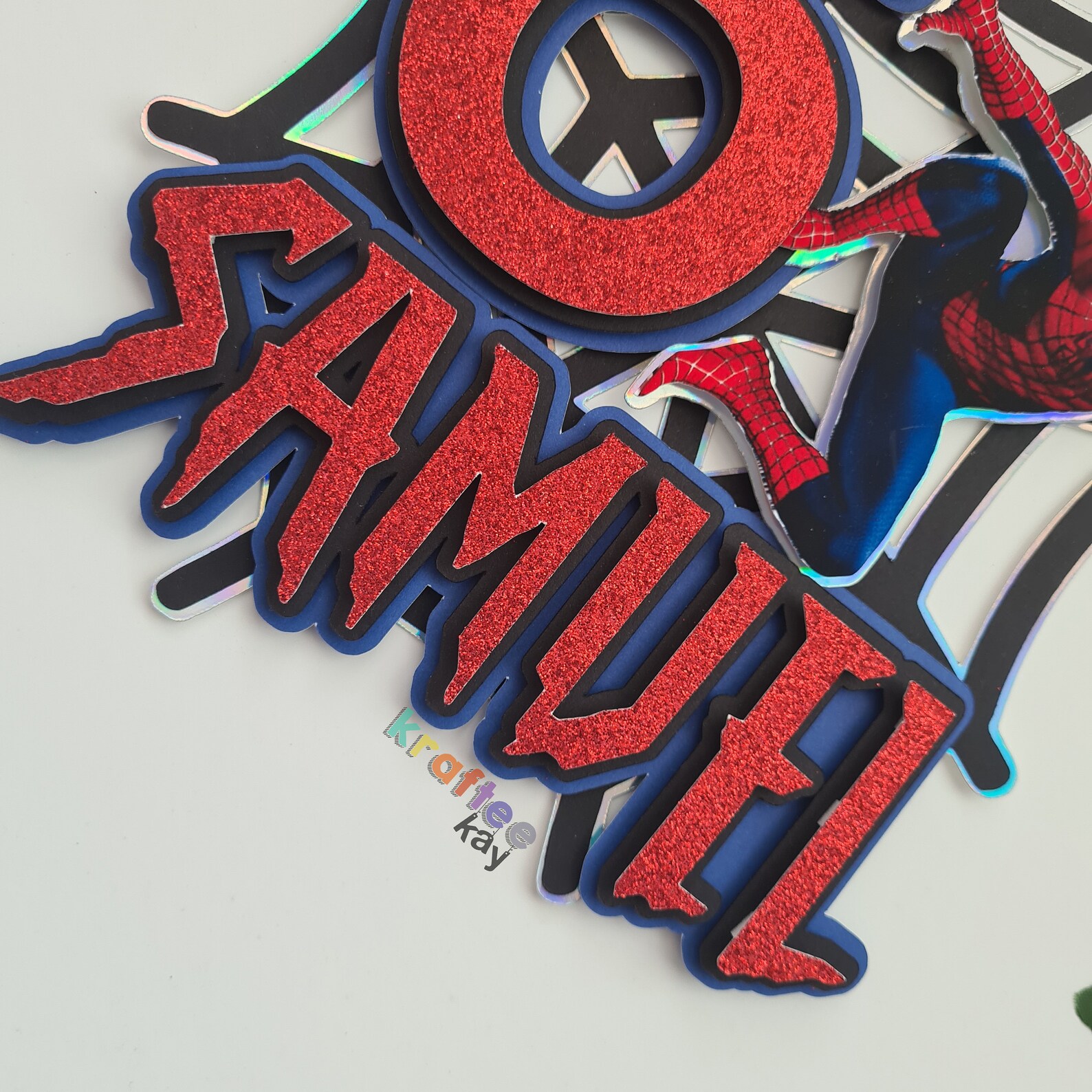 Custom Spiderman Cake Topper, Birthday Cake Topper, Personalize Age and ...