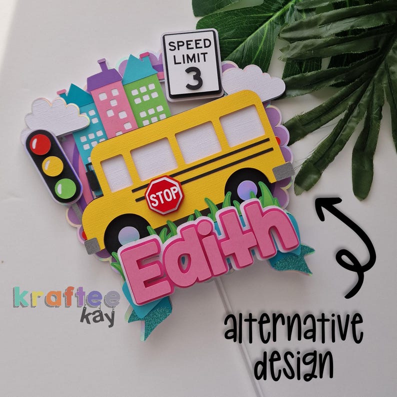 Wheels on the Bus Cake Topper – School Bus Birthday Party Decor - Etsy ...