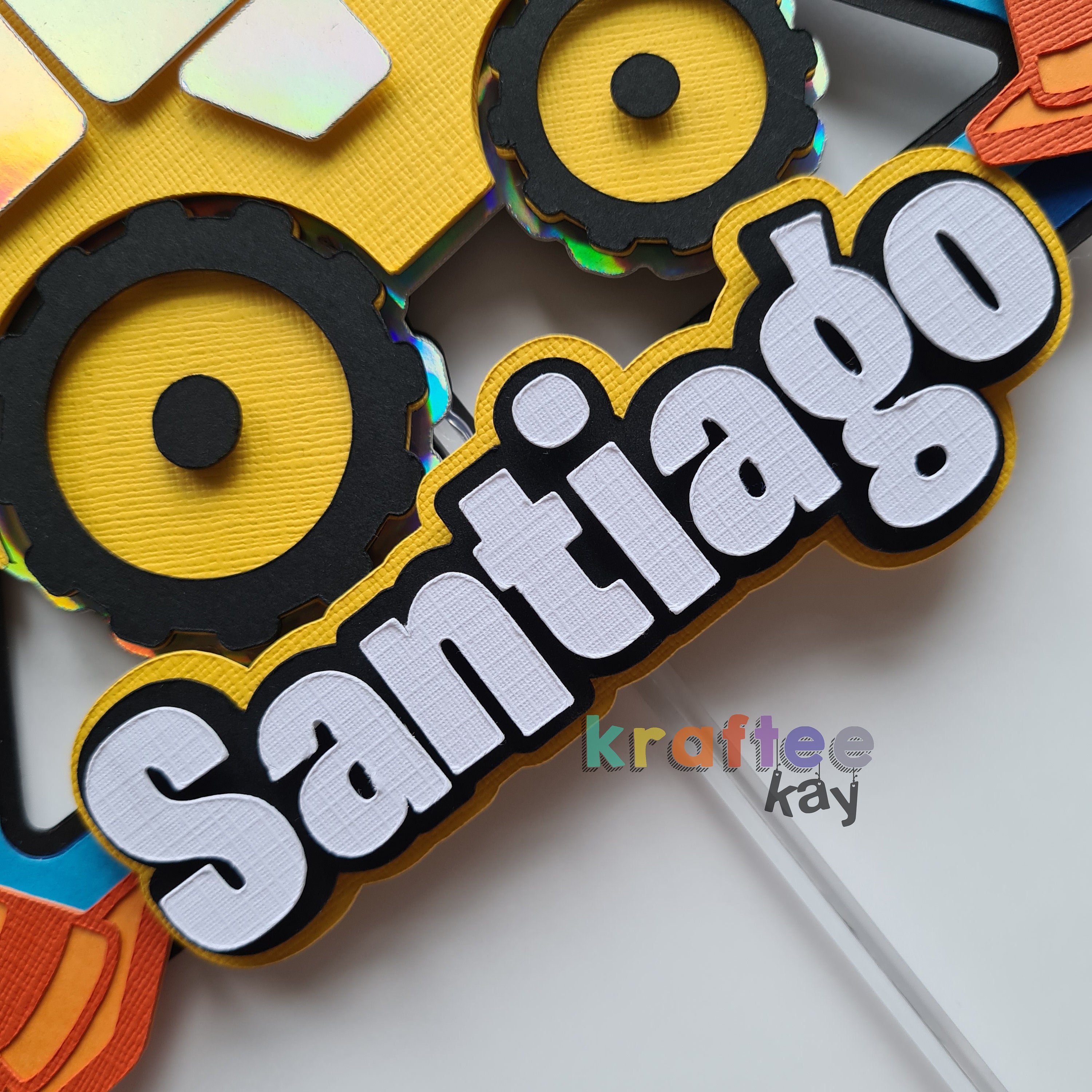 Custom Construction Cake Topper, Birthday Cake Topper, Personalize Age ...