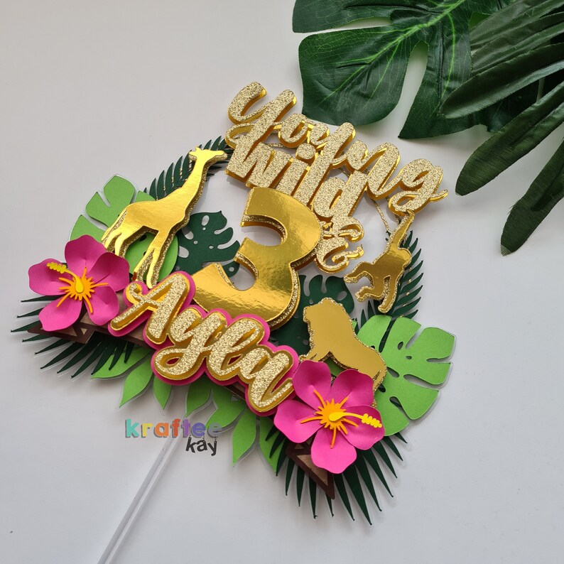 Custom Young Wild & Three Cake Topper Birthday Cake Topper - Etsy UK