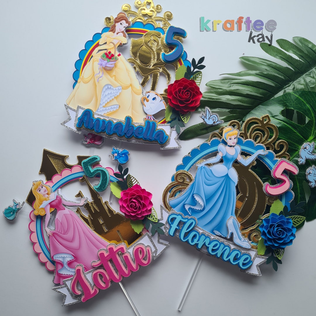 Custom Princess Cake Topper, Birthday Cake Topper, Personalize Age and ...
