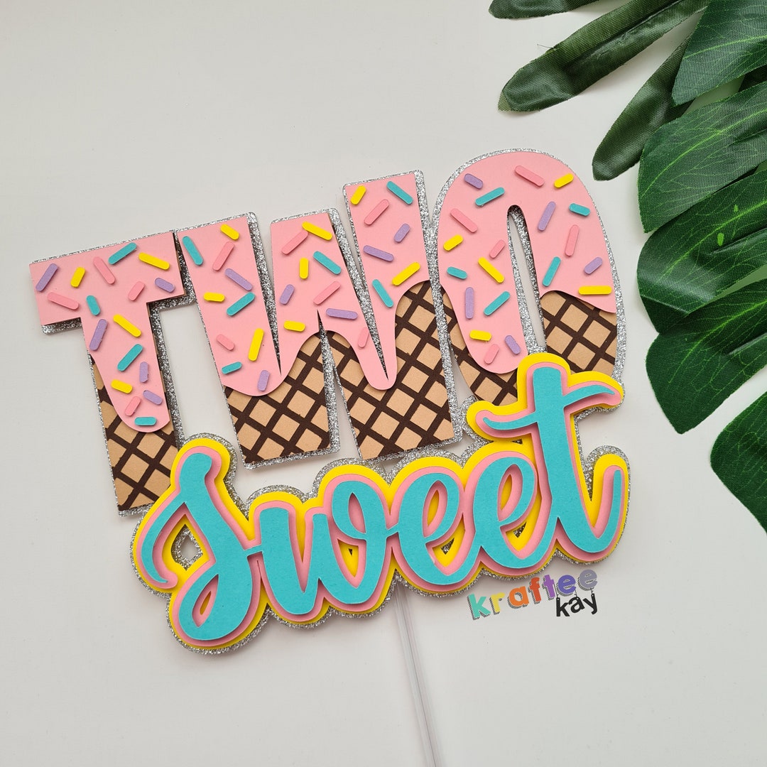 Two Sweet Cake Topper, Birthday Cake Topper, Toddler Birthday, Second ...