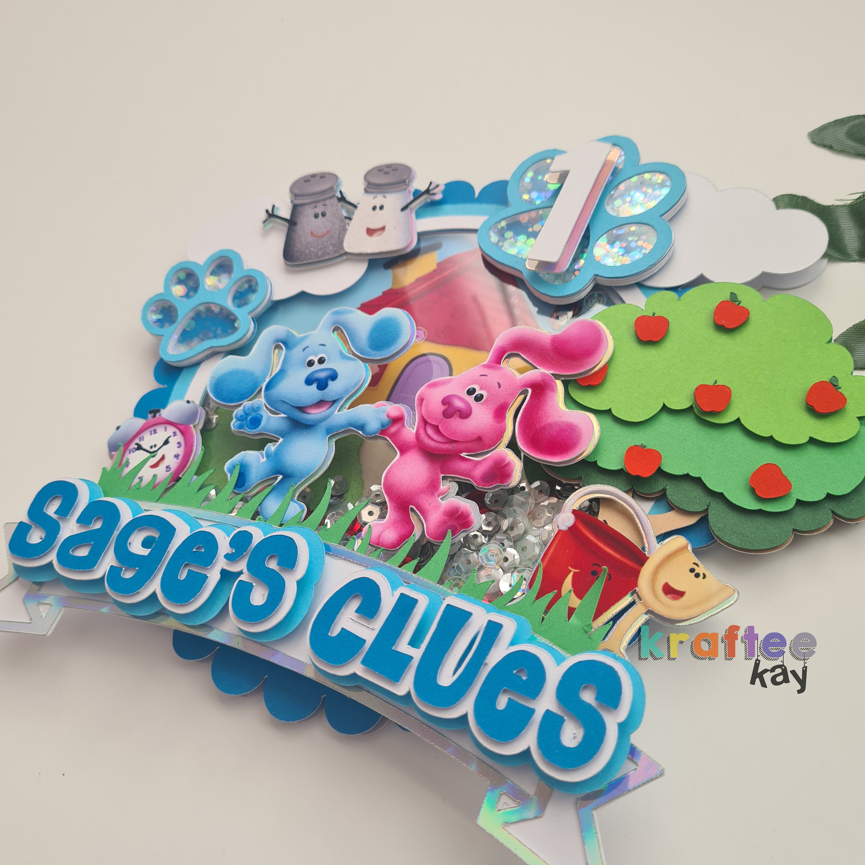 Custom Blue's Clues Cake Topper, Birthday Cake Topper, Personalize Age ...