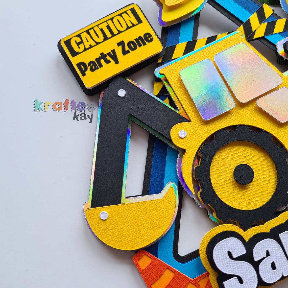 Custom Construction Cake Topper Birthday Cake Topper - Etsy