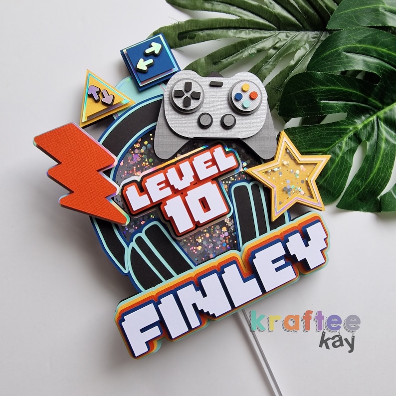 Custom Video Game Cake Topper, Birthday Cake Topper, Personalize Age ...