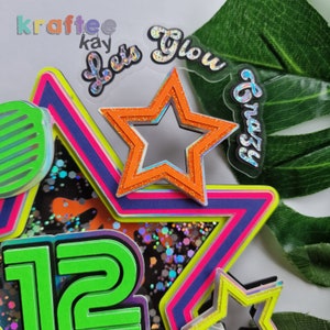 Custom Glow Party Cake Topper, Birthday Cake Topper, Personalize Age ...