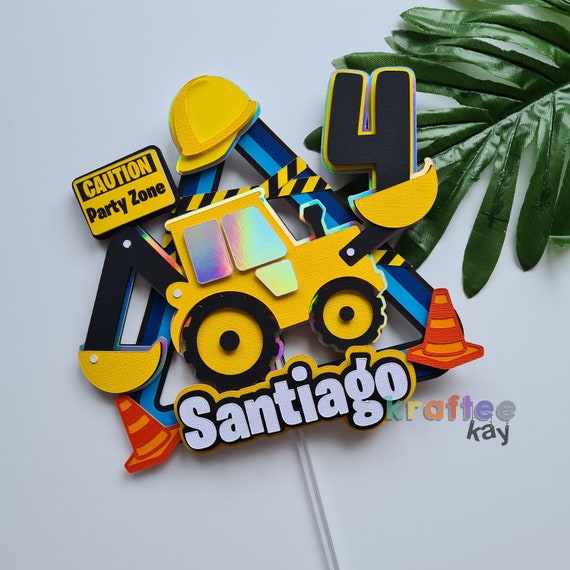 Custom Construction Cake Topper Birthday Cake Topper - Etsy UK