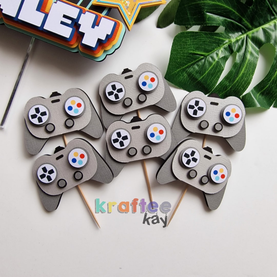 Controller Cupcake Toppers, Video Game Cupcake Toppers, Gamer Cupcake ...