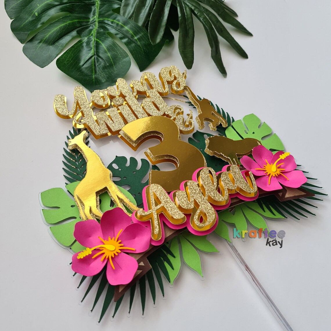 Custom Young Wild & Three Cake Topper Birthday Cake Topper - Etsy