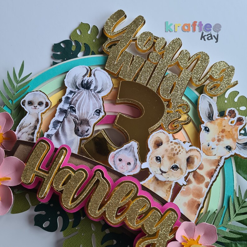 Custom Young Wild & Three Cake Topper Birthday Cake Topper - Etsy