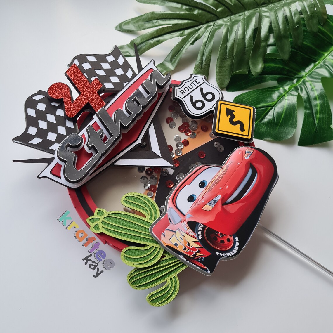 Custom Cars Cake Topper, Birthday Cake Topper, Personalize Age and Name ...