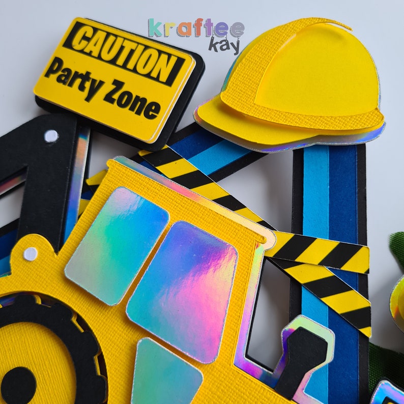 Custom Construction Cake Topper Birthday Cake Topper - Etsy