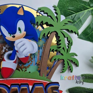 Sonic Cake Topper, Birthday Cake Topper, Personalize Age and Name ...