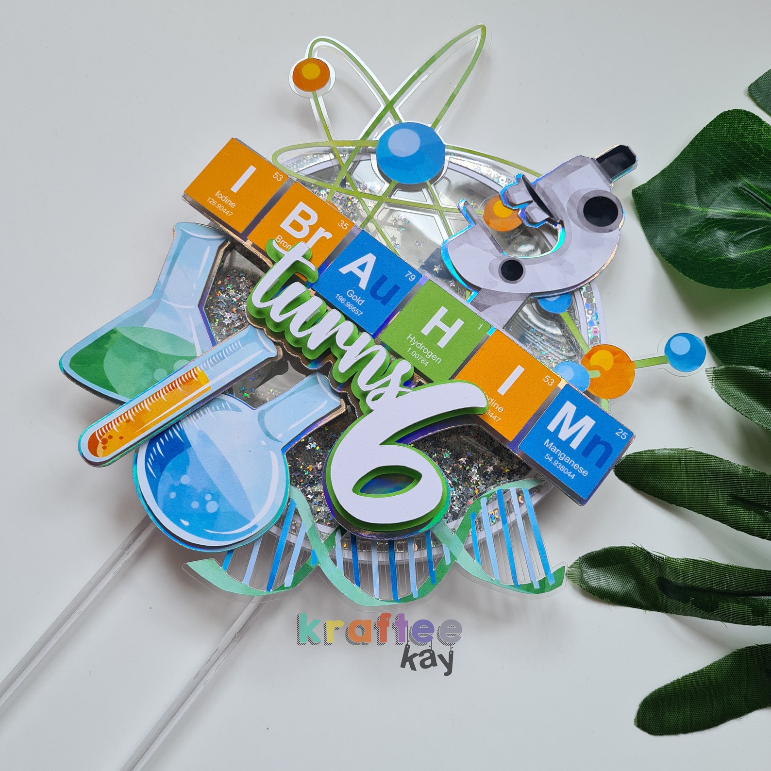 Custom Science Cake Topper Birthday Cake Topper Personalize - Etsy ...