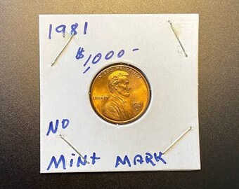 1981 Penny No Mint Mark | Etsy