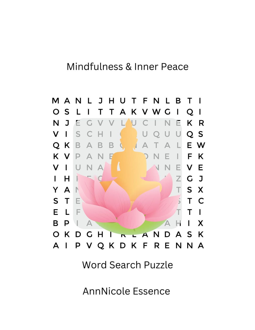 Mindfulness and Inner Peace Word Search Puzzle - Etsy