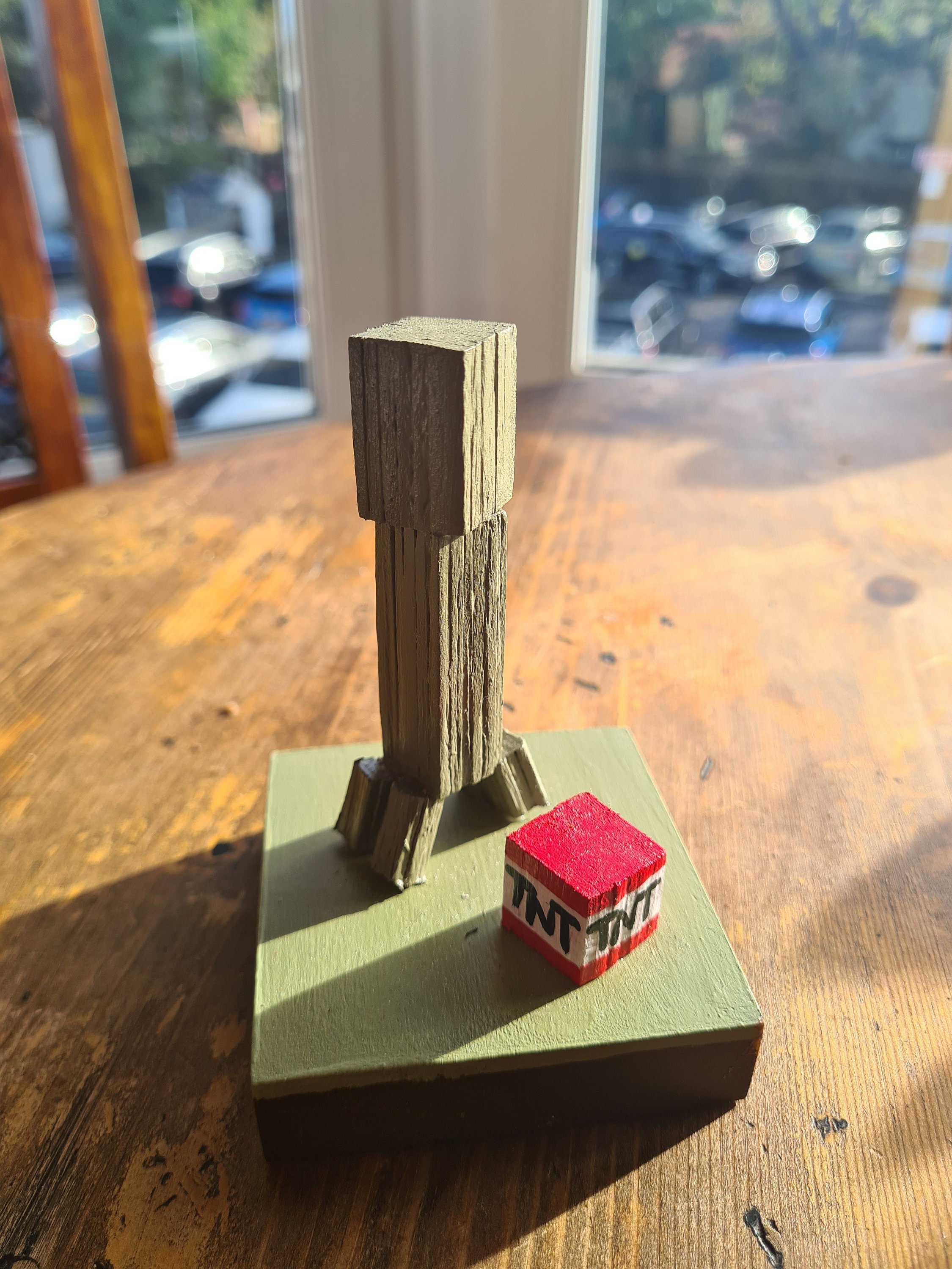 Minecraft Inspired Creeper and TNT Handcrafted Wooden - Etsy