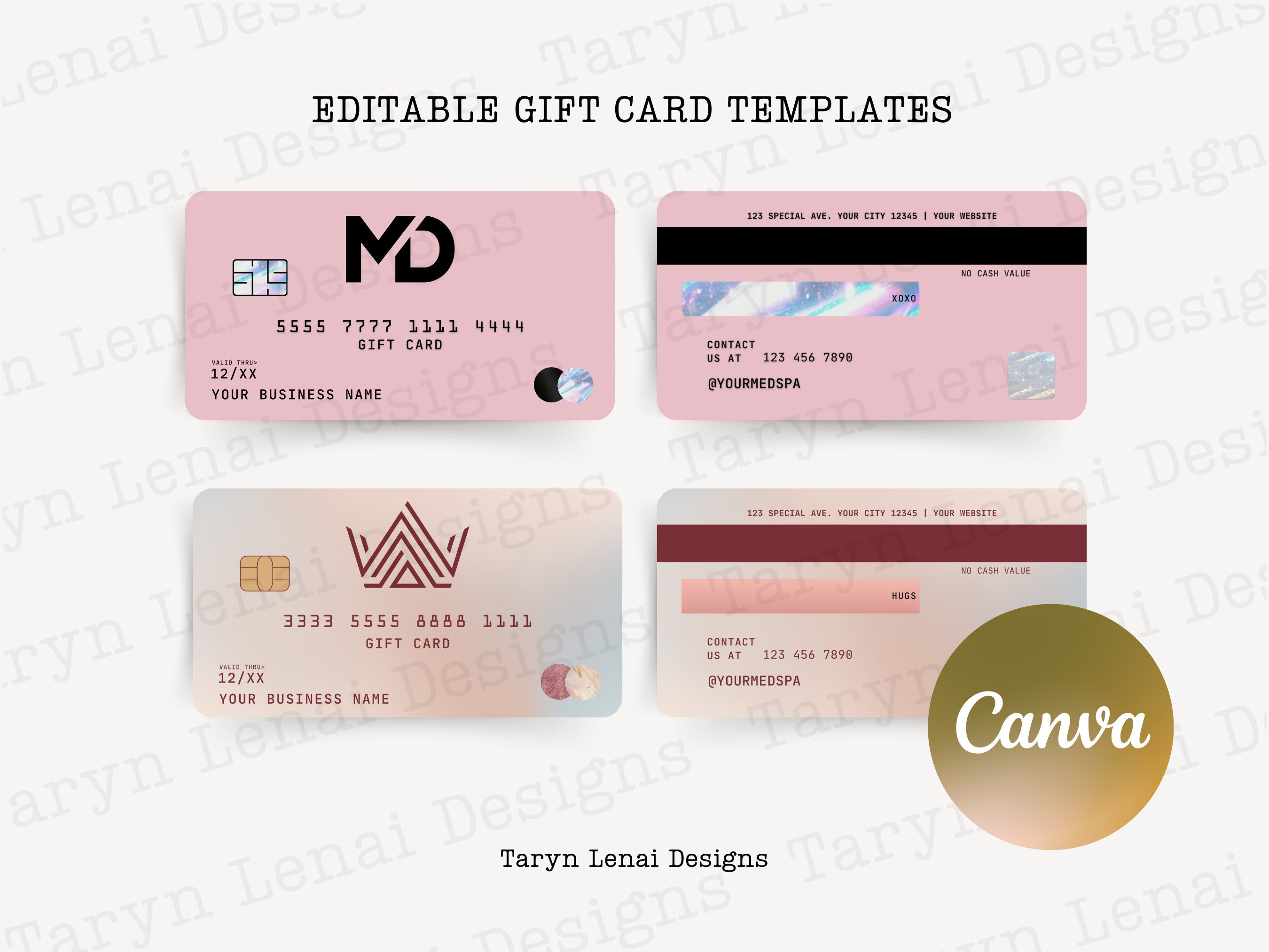 Gift Card Template Aesthetic Design Small Business Marketing Social ...