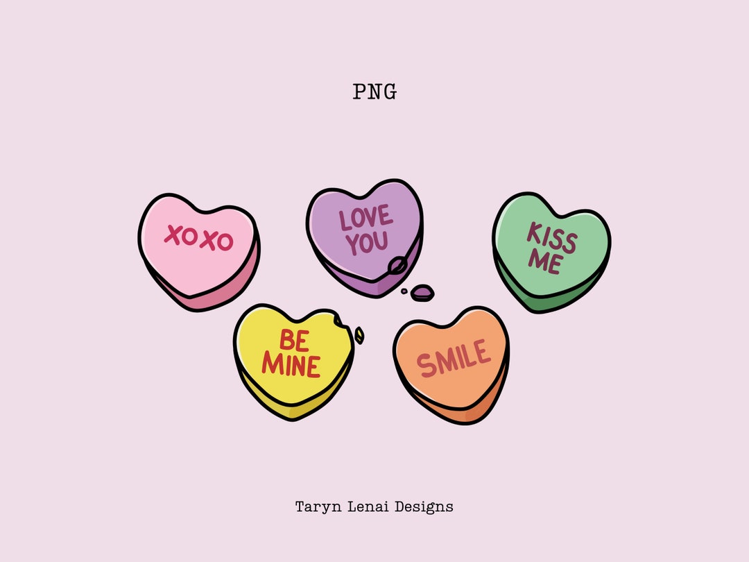 Valentines Candy Hearts PNG Valentines Sweethearts Sublimation ...
