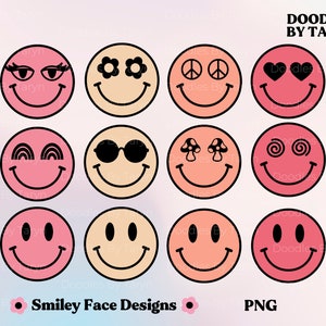 Smiley Face SVG Bundle Smiley Face Bundle Smiley Face PNG - Etsy