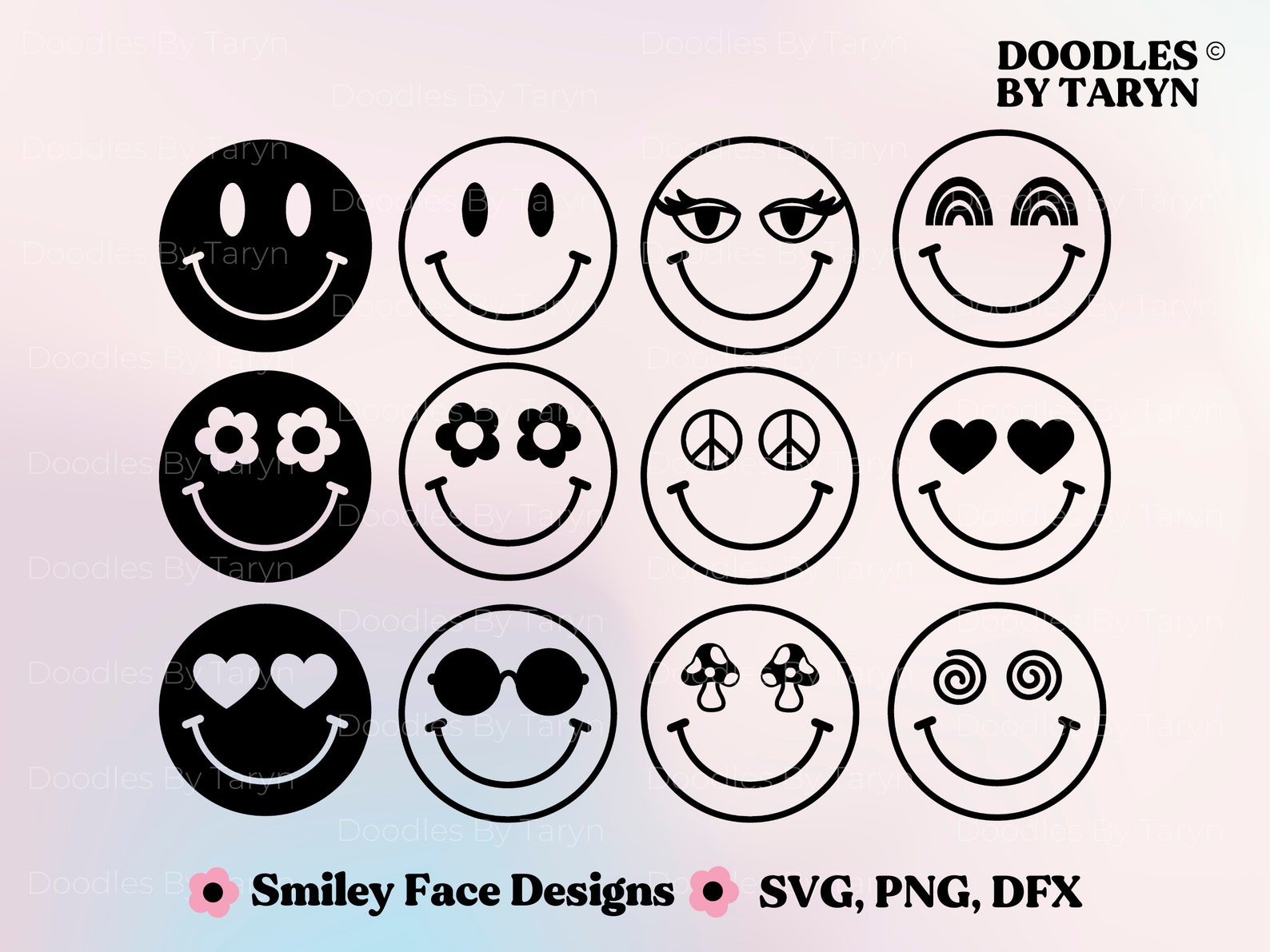 Smiley Face SVG Bundle Smiley Face Bundle Smiley Face PNG - Etsy