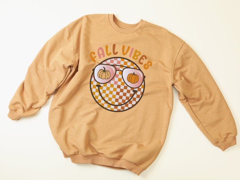Smiley Face Fall Vibes PNG Retro Sublimation Design Fall Sublimation ...