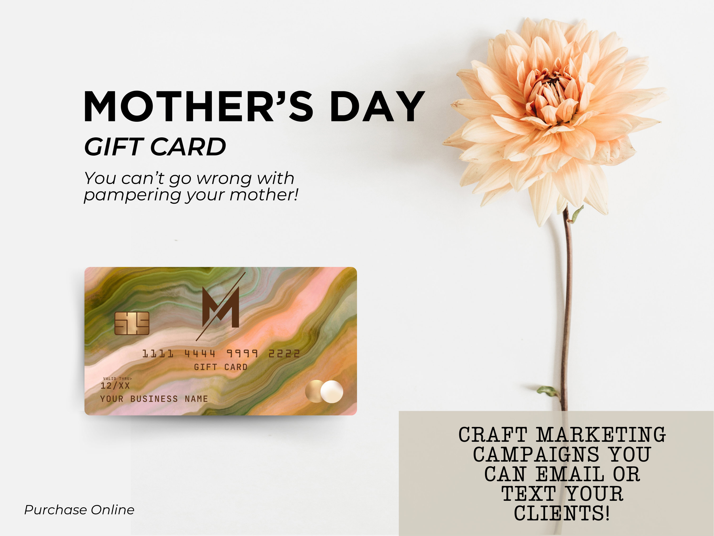 Gift Card Template Aesthetic Design Small Business Marketing Social ...